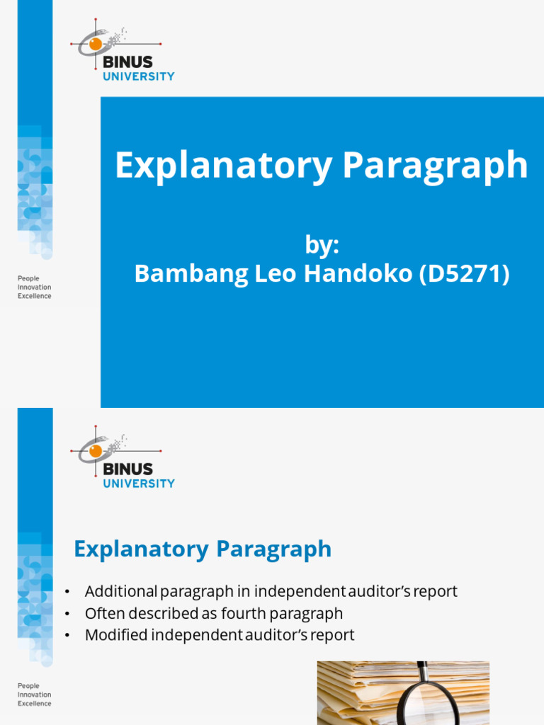 Explanatory Paragraph | PDF