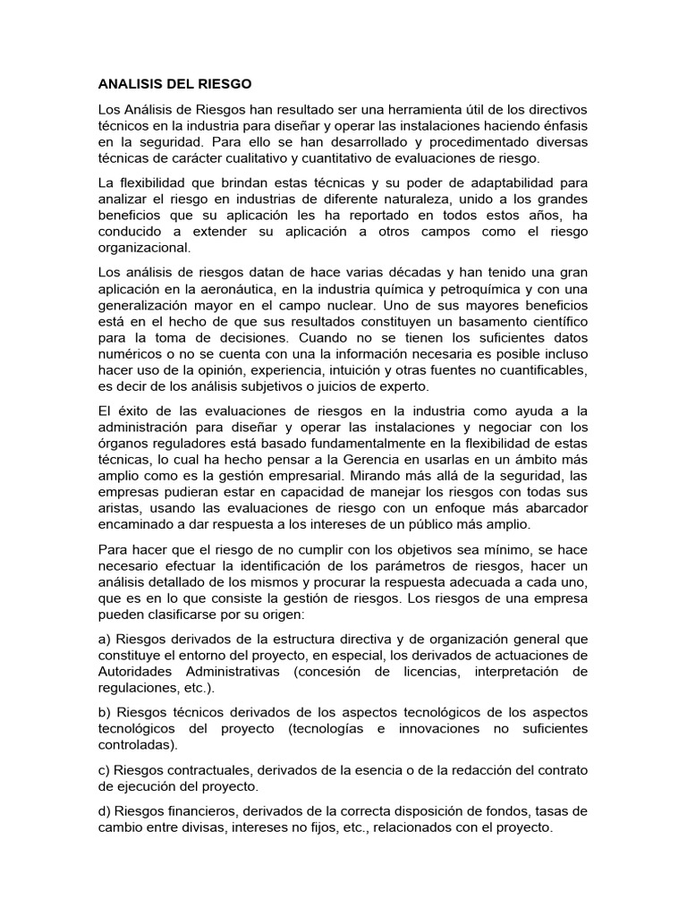 Analisis Del Riesgo | PDF | Toma de decisiones | Economias