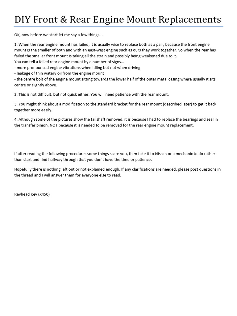 DIYT30 Engine Mounts | PDF | Vehicles | Tools