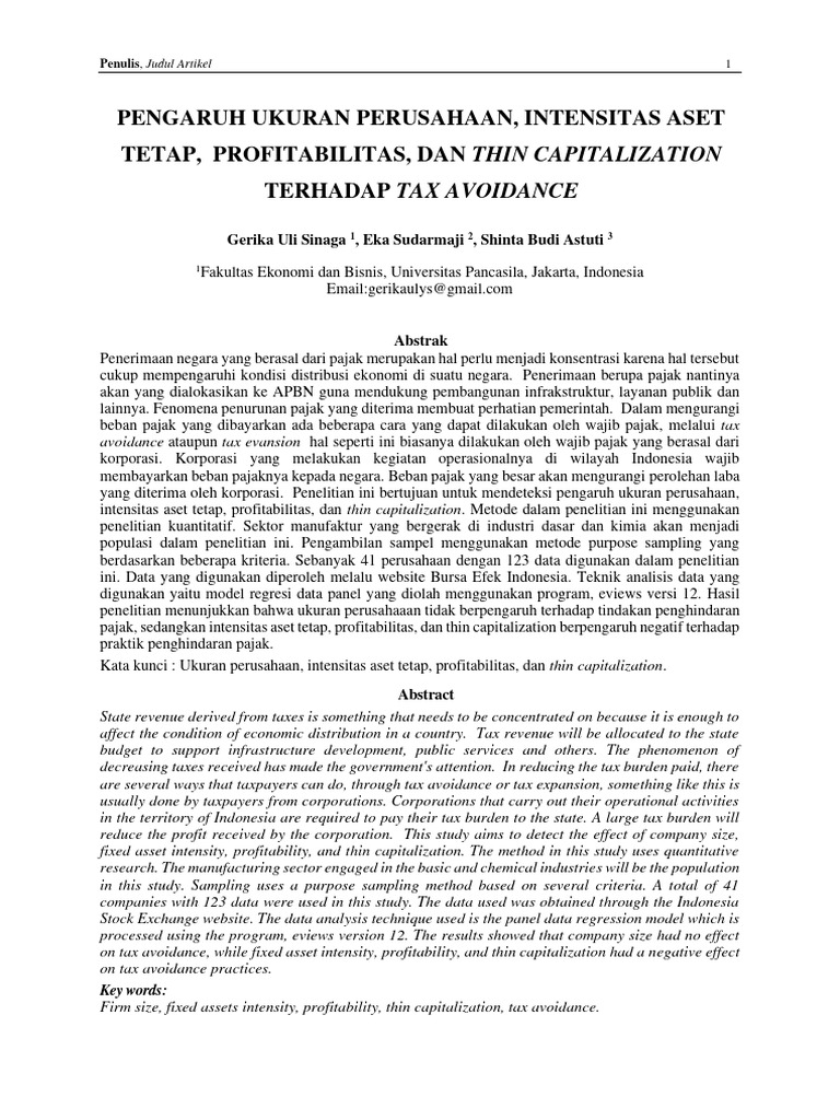 Jurnal Skripsi Gerika Uli Sinaga | PDF