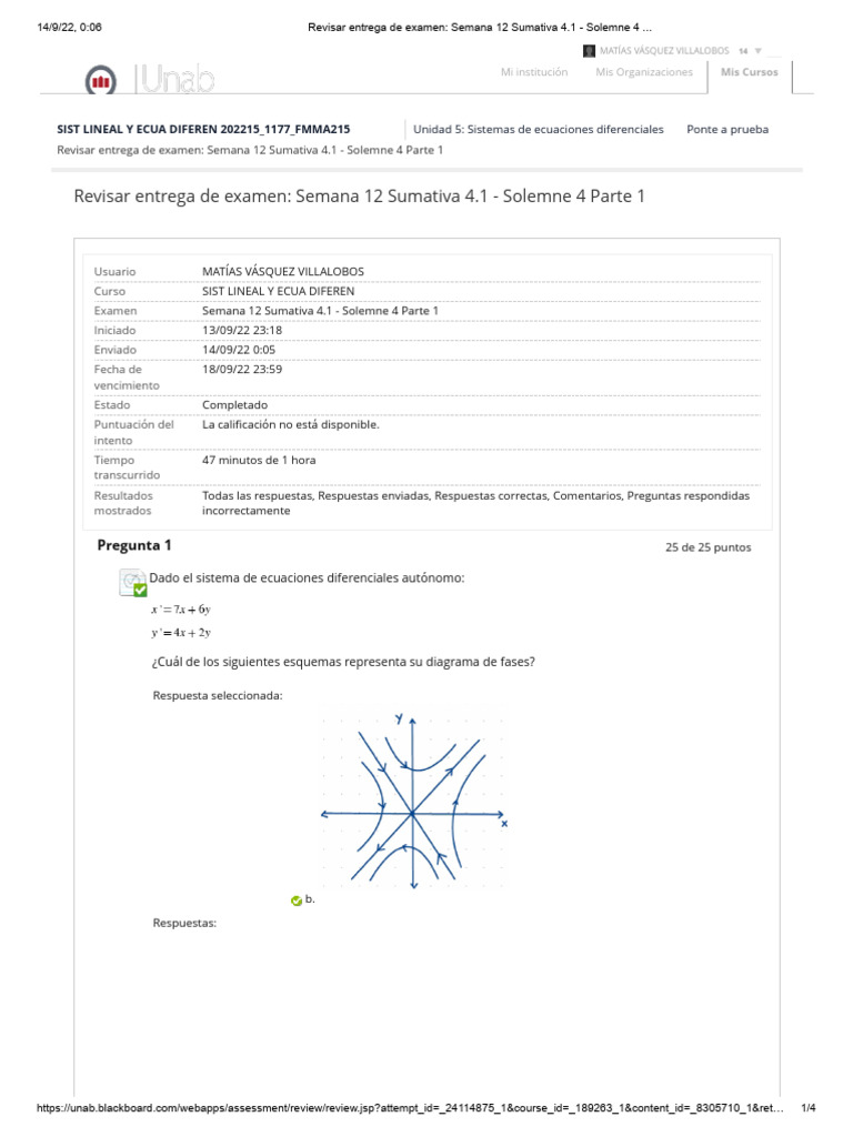 Revisar Entrega de Examen - Semana 12 Sumativa 4.1 - Solemne 4 .. | PDF | Valores propios y ...