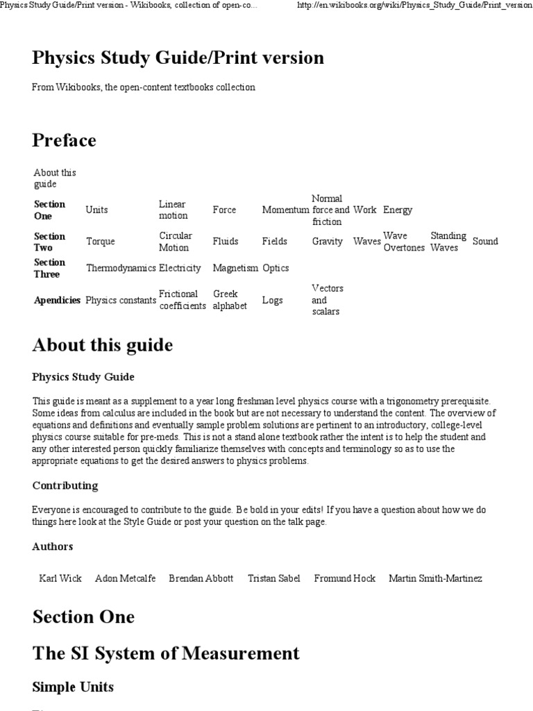 Physics Study Guide | PDF | Friction | Force