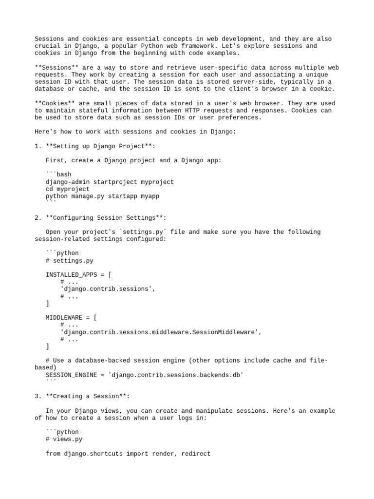 Session and Cookies | PDF | Http Cookie | World Wide Web