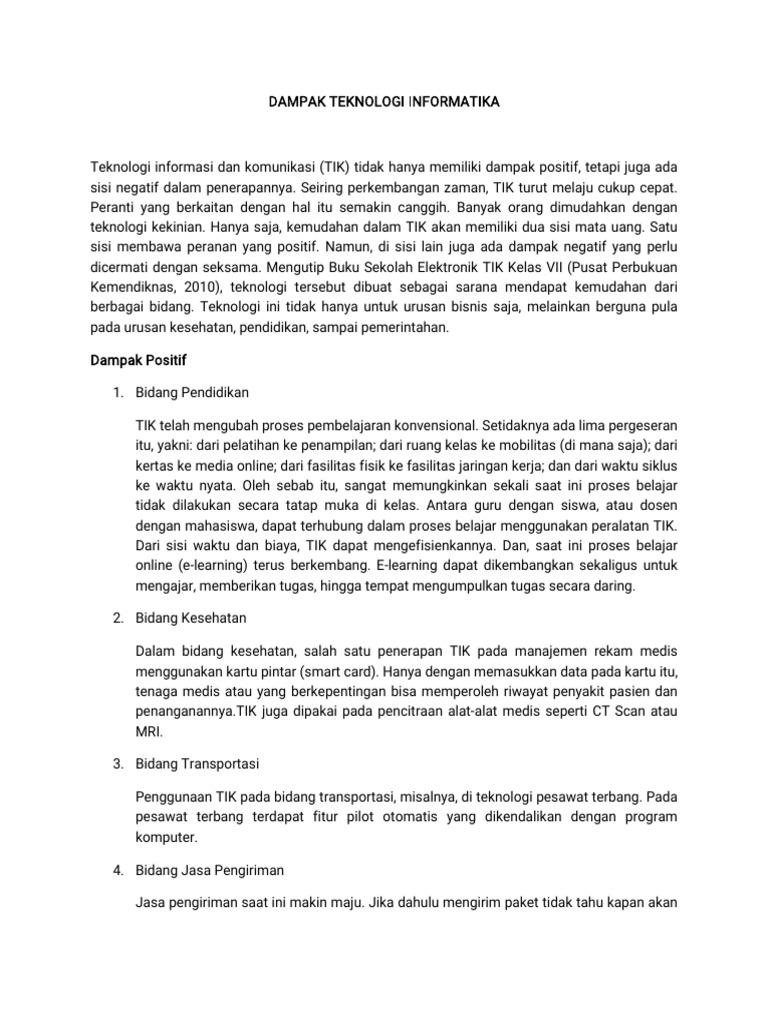 Dampak Informatika | PDF