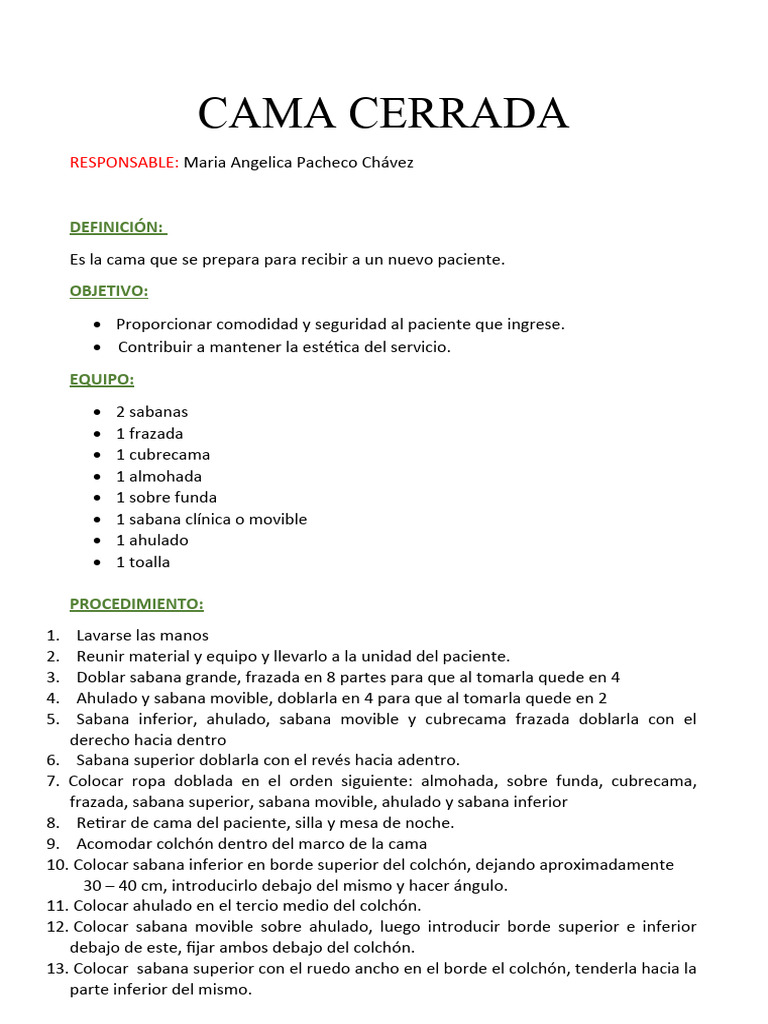 CAMA CERRADA | PDF | Cama | Almohada