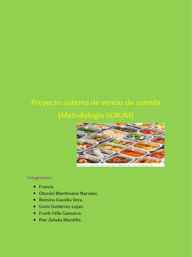 Sistema de Ventas de Comida SCRUM | PDF | Scrum (desarrollo de software ...