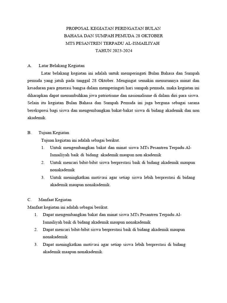 Proposal Bulan Bahasa | PDF
