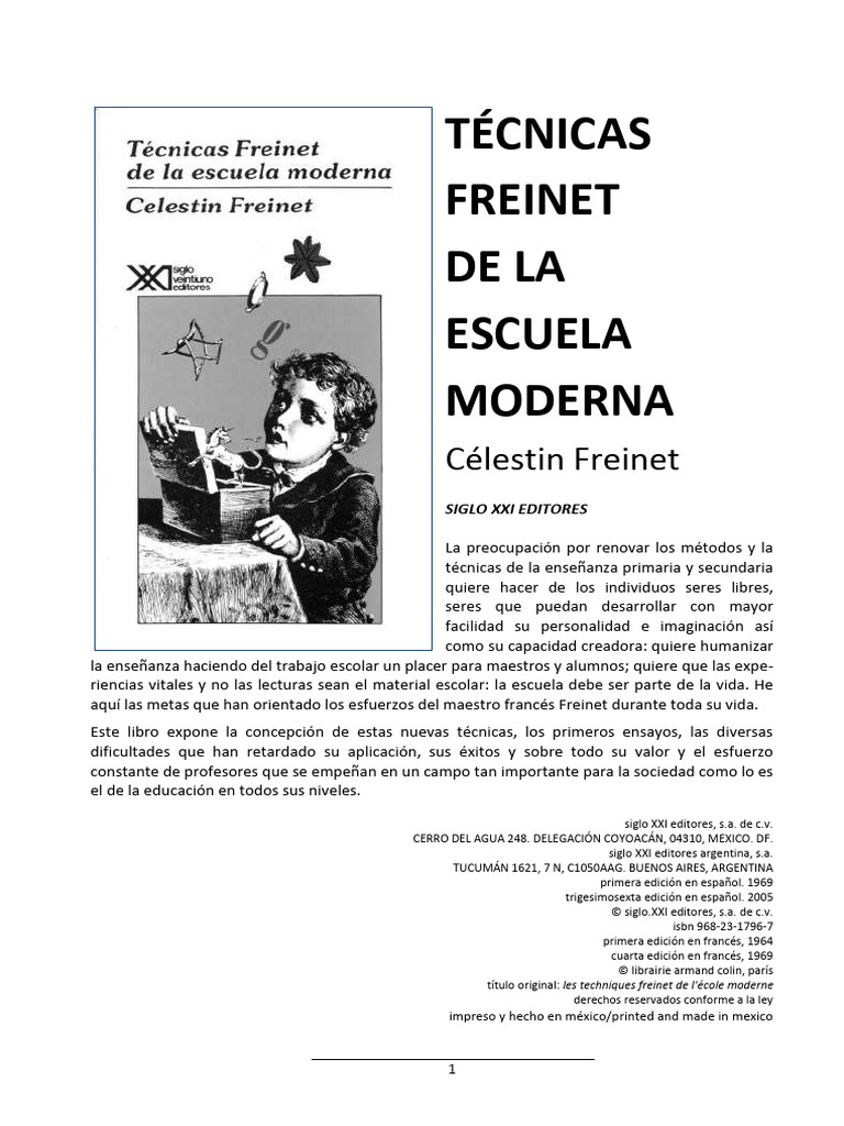 5 Celestin Freinet (Técnicas - Freinet.de - La.escuela - Moderna) | Descargar gratis PDF ...