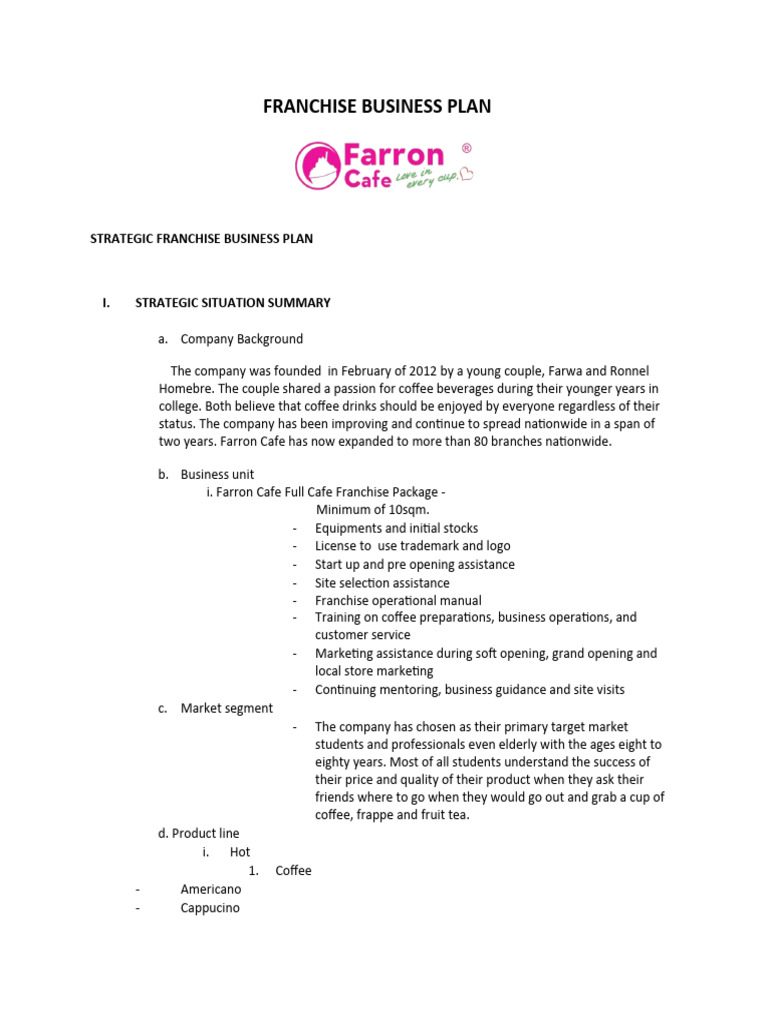 FRANCHISE BUSINESS PLAN Rewrite | PDF | Target Audience | Advertising