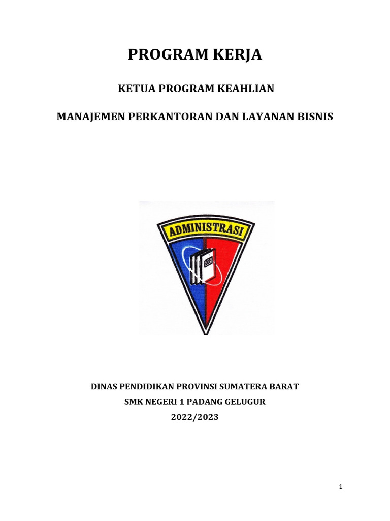 Program Kerja Kaprog Manajemen Perkantoran | PDF | Karier & Perkembangan