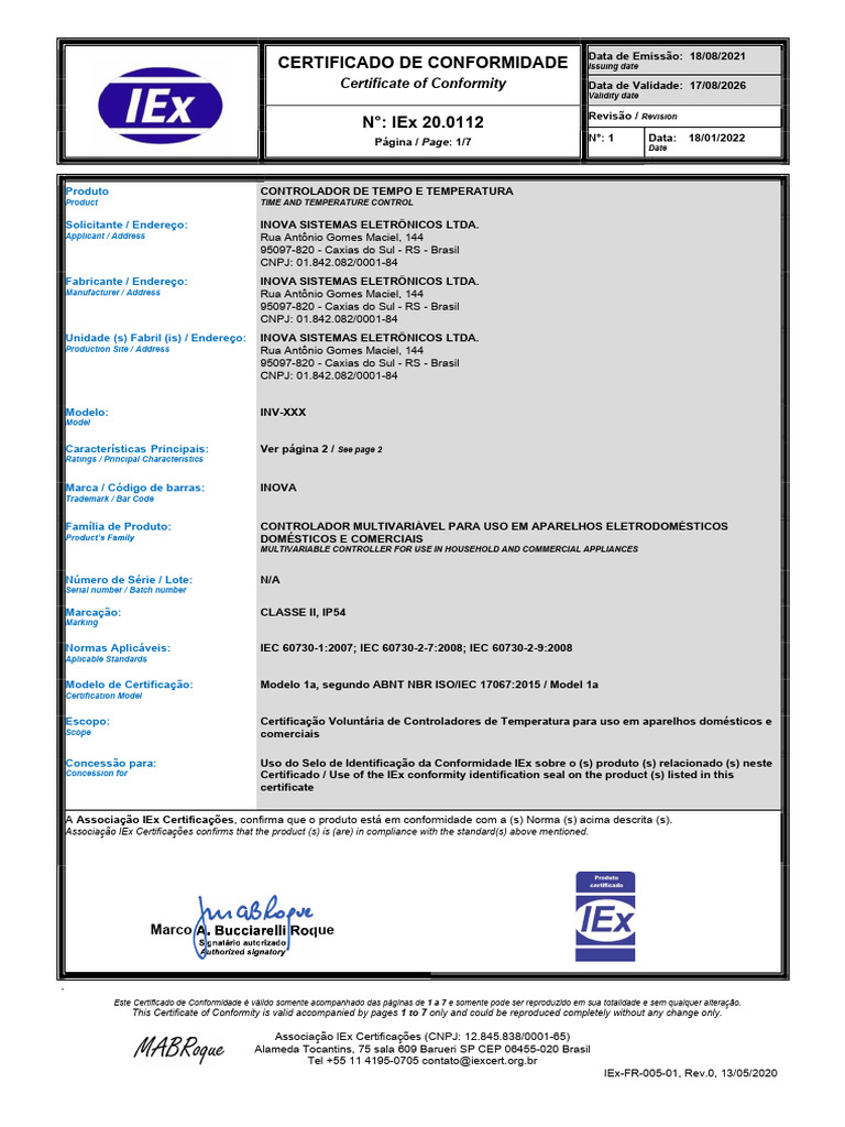 Certificado IEX Resumido | PDF