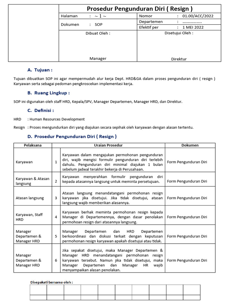 Prosedur Resign Karyawan yang Efektif | PDF