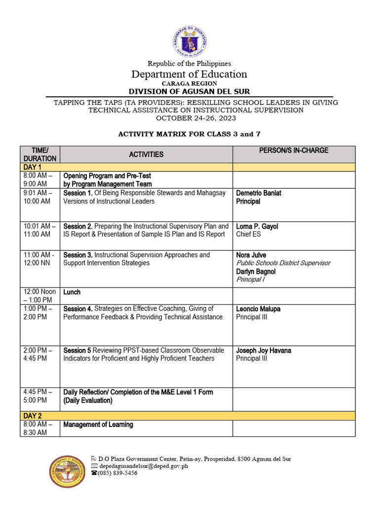 Activity Matrix For Taps and Mold | PDF | Behavior Modification | Cognition