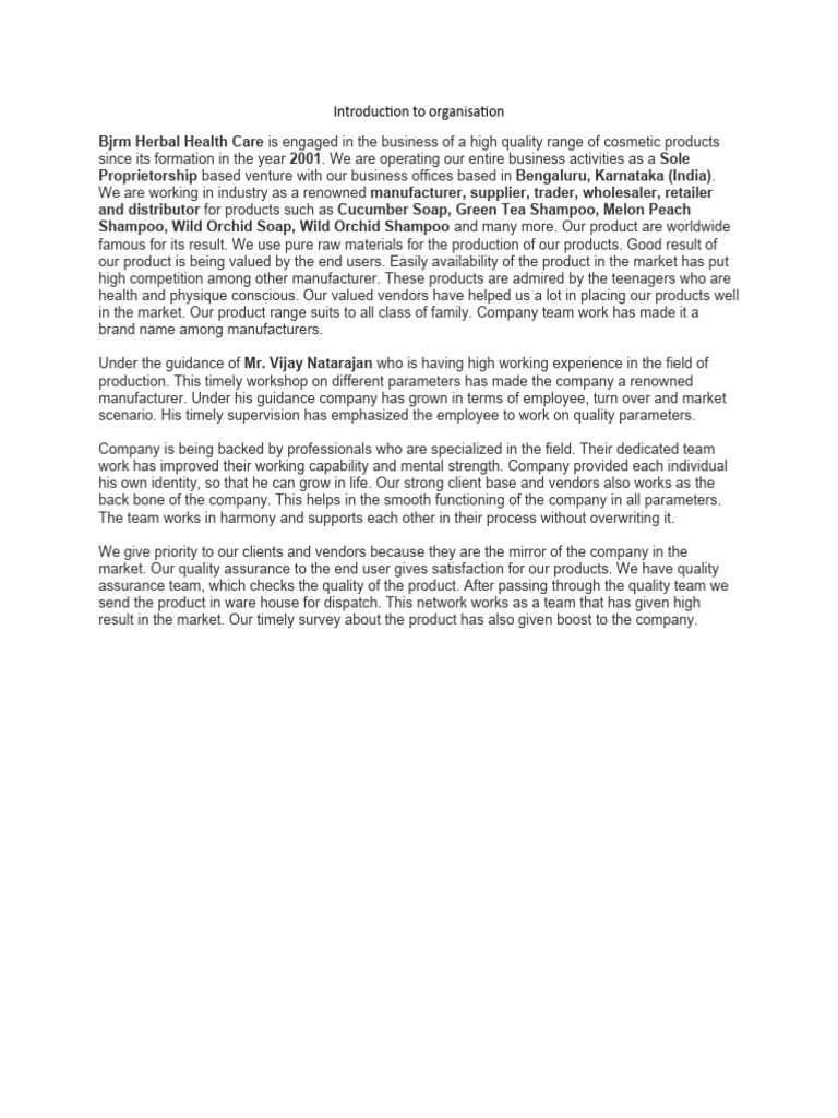 Introduction To Organisation | PDF