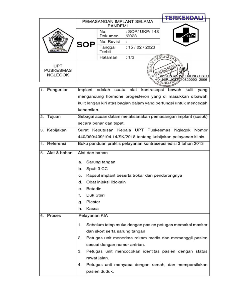 Sop Implant Dari Nisa | PDF | Pengembangan Diri