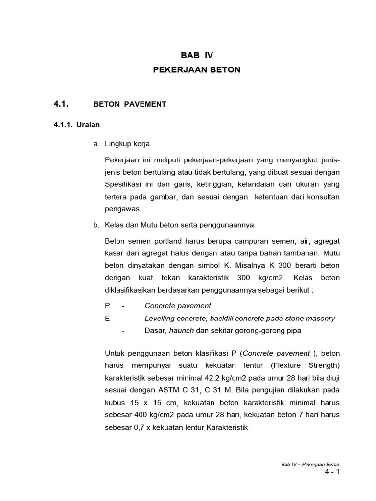 Bab IV Pekerjaan Beton v2 GAB 1 | PDF