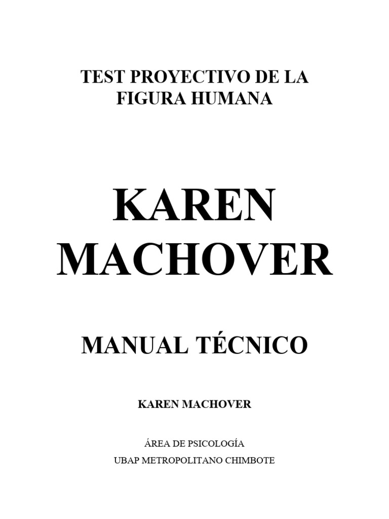 Manual del Test de la Figura Humana | PDF | Hombre | Masculinidad