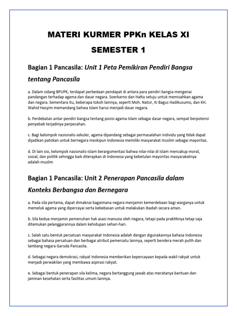 Materi Kurmer PPKN Kelas Xi Sem 1 | PDF | Ilmu Sosial