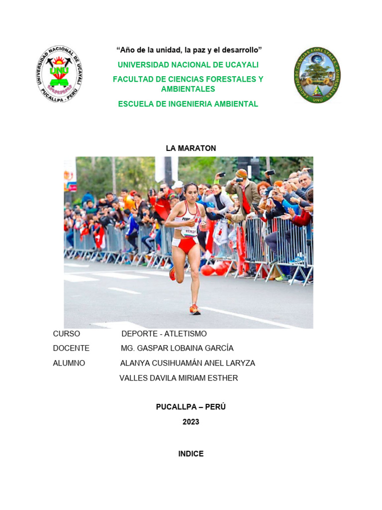 Informe de Atletismo - Maraton | PDF | Maratón | Maratón corriendo