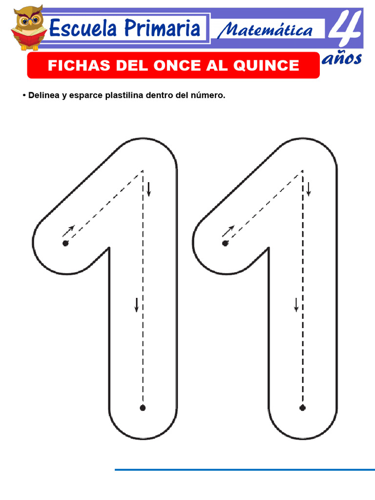 Fichas de Numeros Del Once Al Quince para de Ninos de Cuatro Anos | PDF