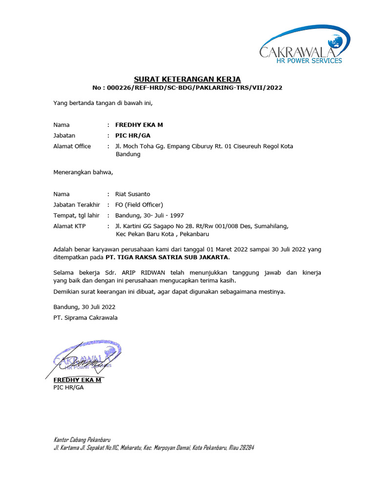 revPAKLARING - PT. Siprama Cakrawala 2 | PDF