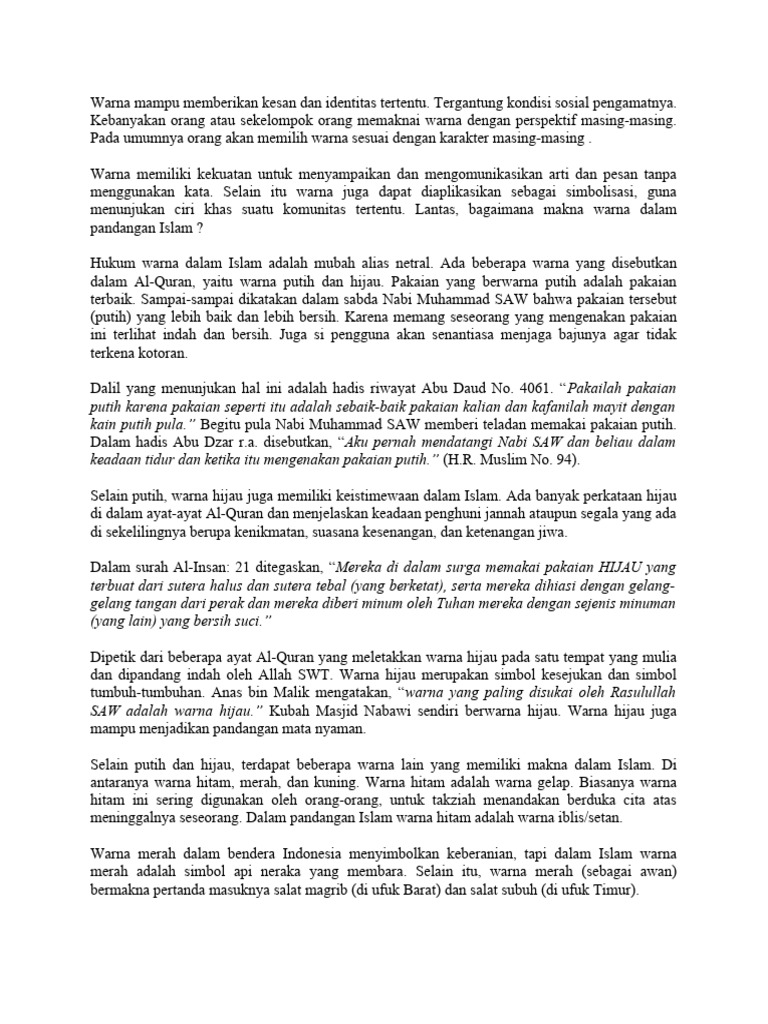 Warna Hijau DLM Islam | PDF