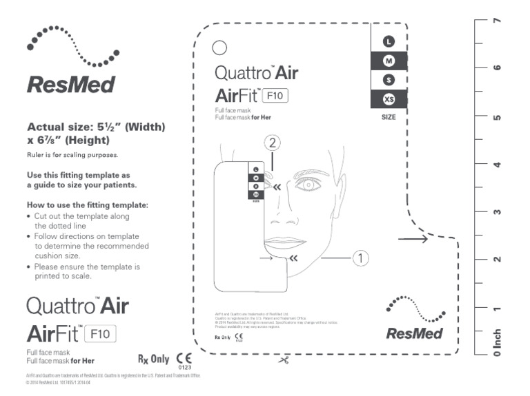 Resmed Quattro Air Airfit f10 Sizing Guide | PDF