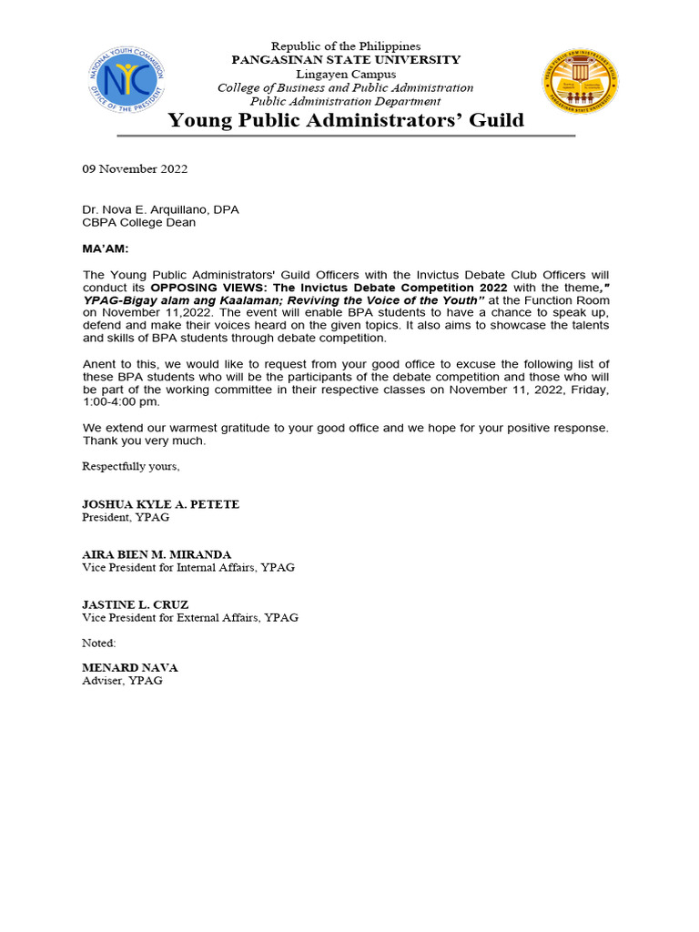 Invictus Debate Competition 2022 Notice | PDF