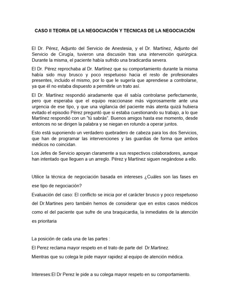Caso Ii Negociacion | PDF