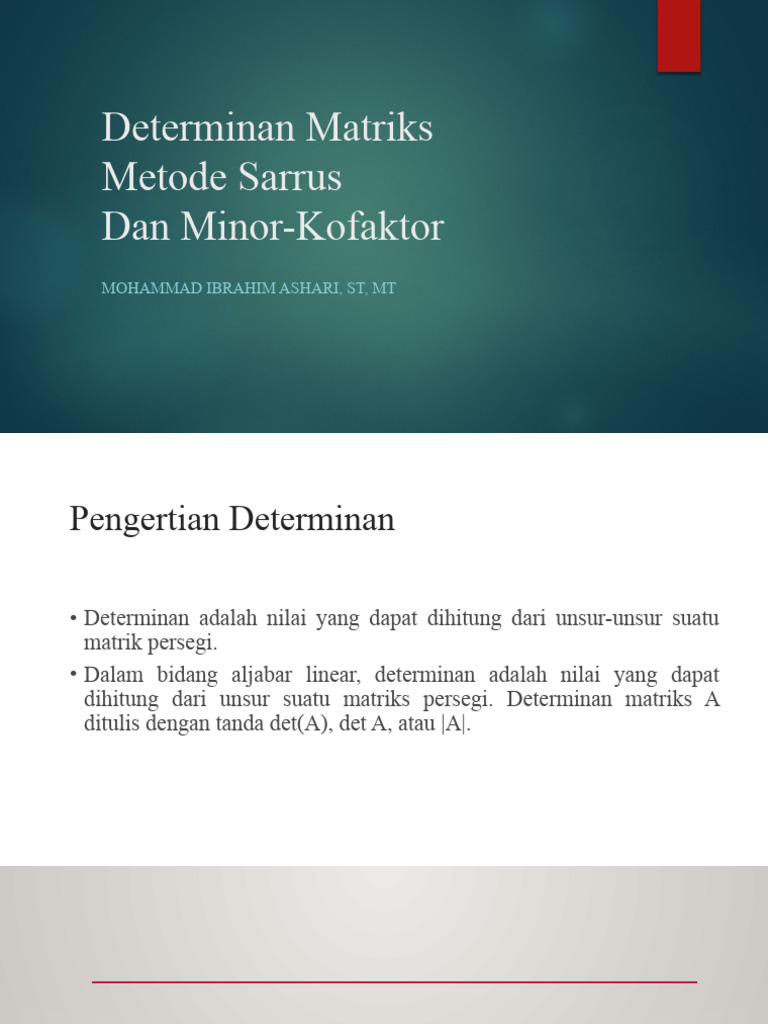 2. Determinan Matriks 3x3 Metode Sarrus | PDF