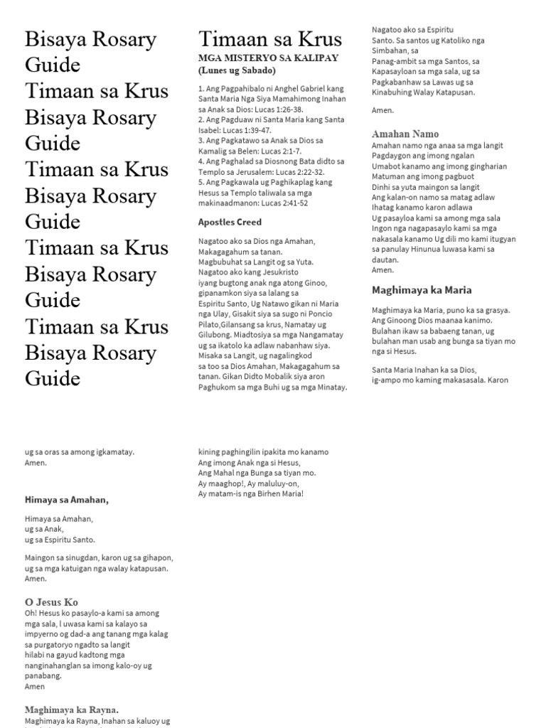 Bisaya Rosary Guide | PDF