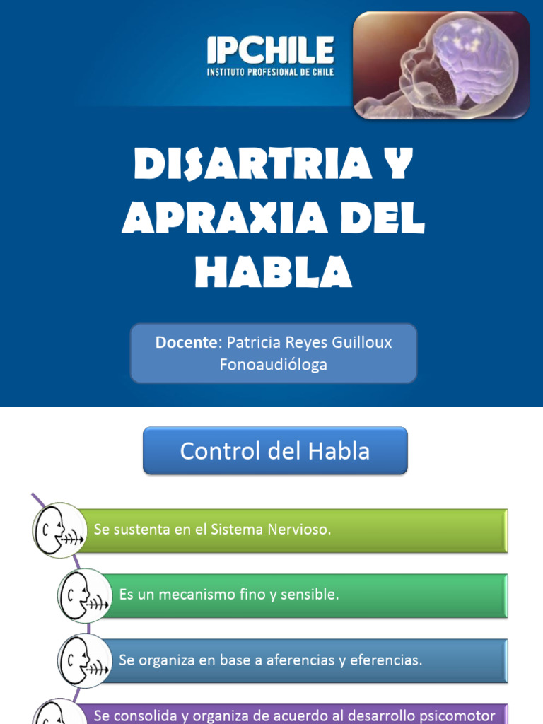 Disartria y Apraxia Del Habla | PDF | Parálisis cerebral | Cerebro