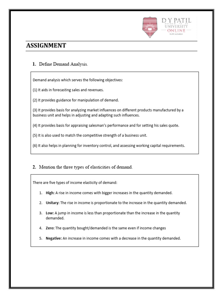 Module 2 Assignment-Dimand Analysis | PDF | Demand | Price Elasticity ...