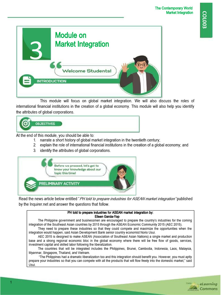 GE3 Content AA Module 3 | PDF | World Trade Organization | Bretton Woods System