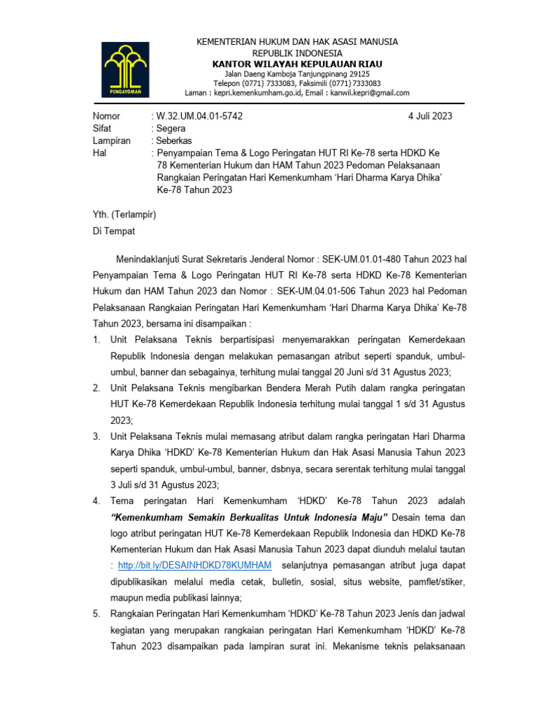 Penyampaian Logo, Tema Dan Pedoman HDKD | PDF