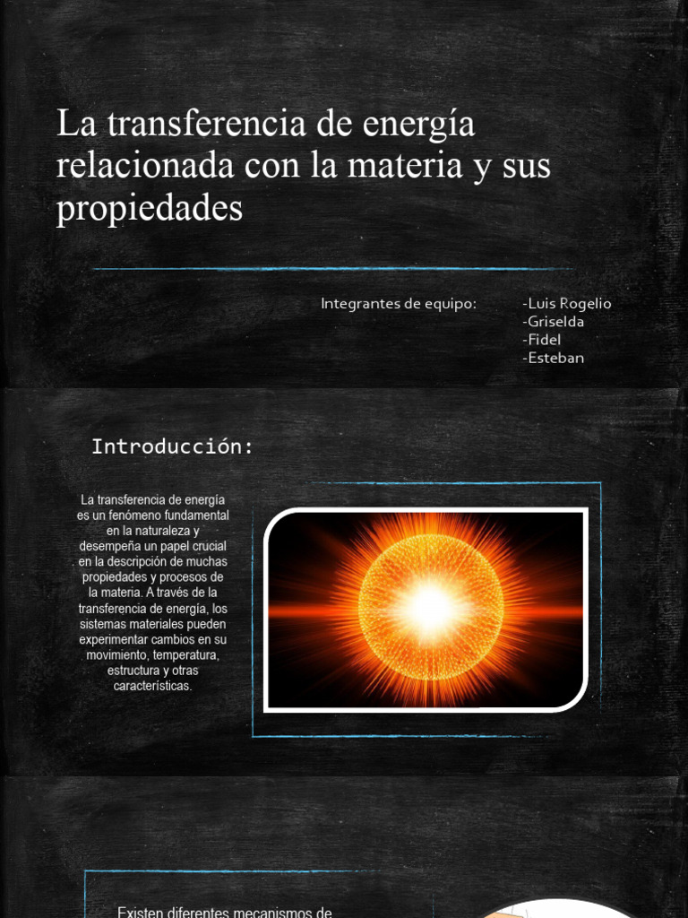 La Transferencia de Energía Relacionada Con La Materia | PDF ...
