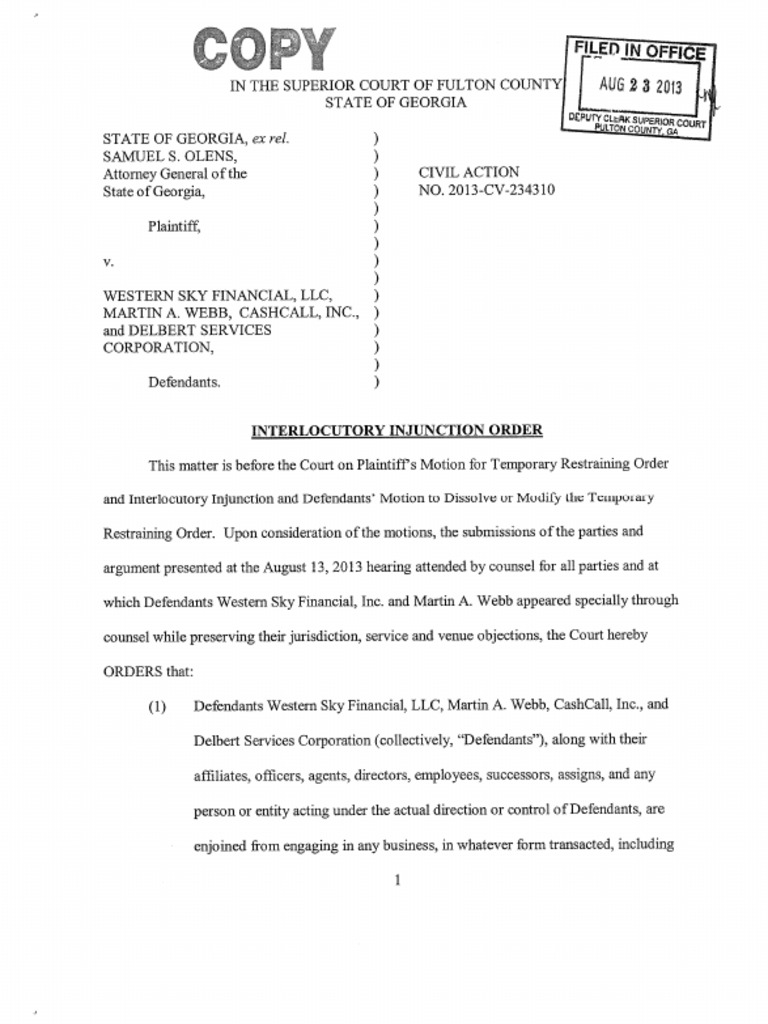 Injunction Order | PDF