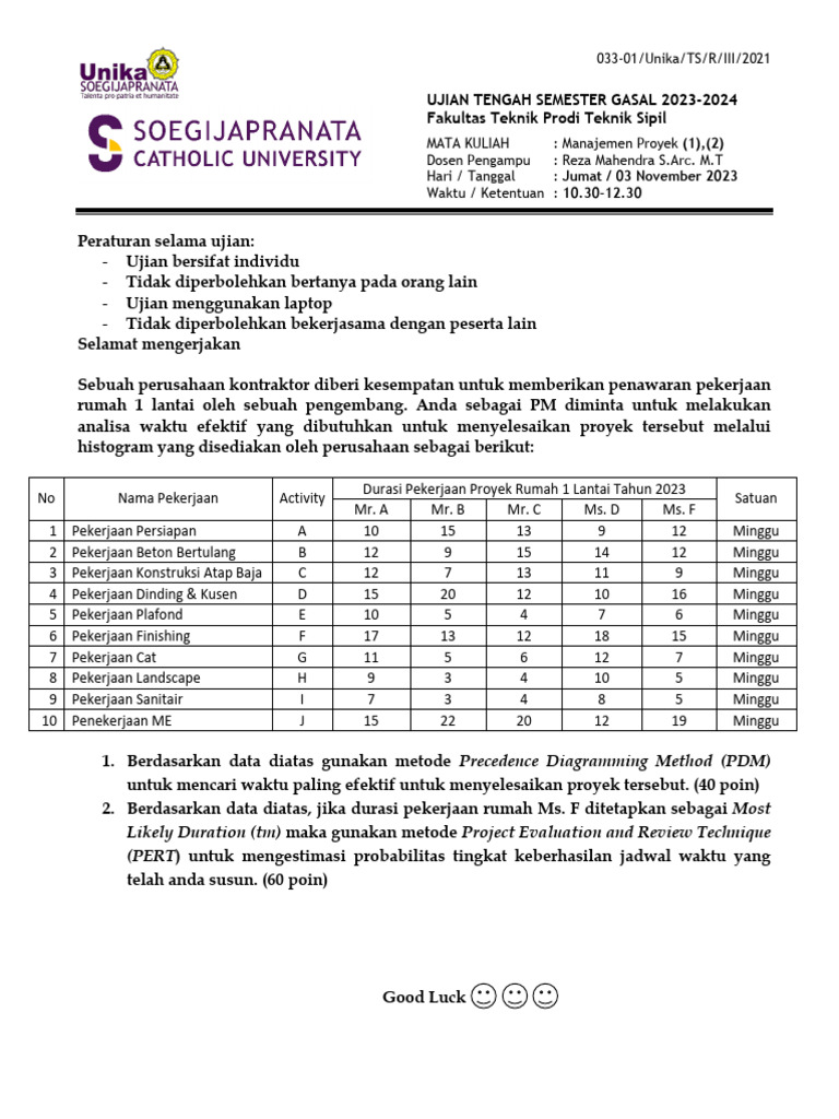 KOP UTS Manpro | PDF