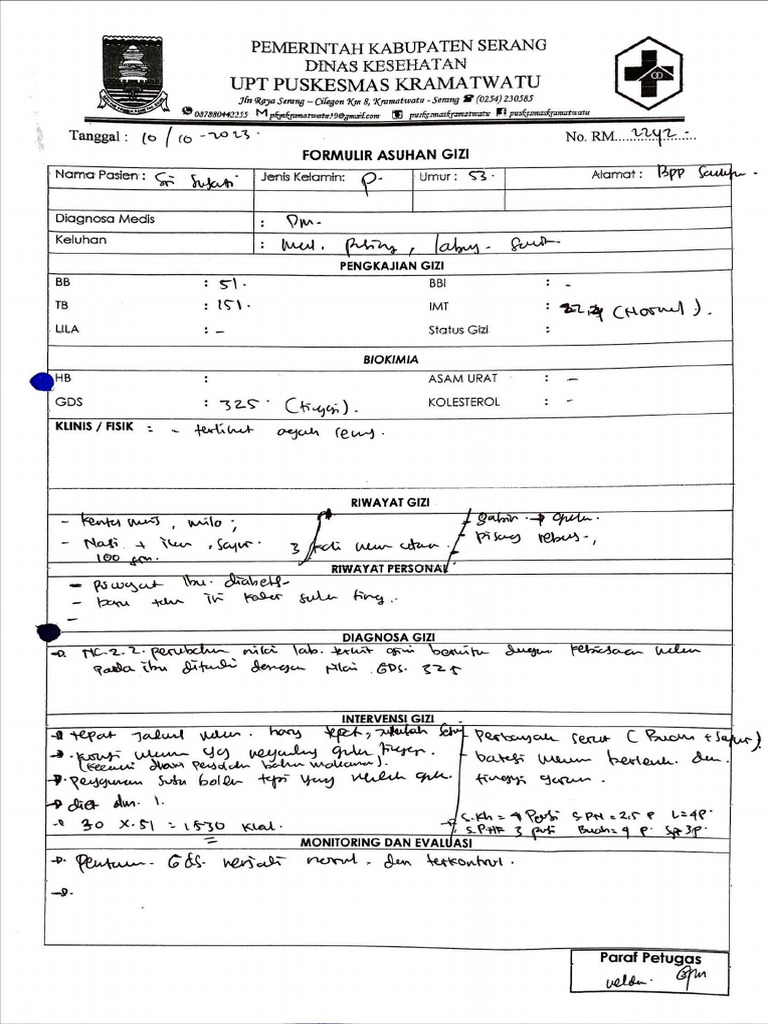 Rekam Medis Penyuluhan Pasien Gizi | PDF