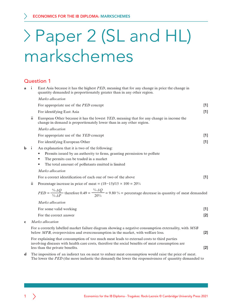 IB Economics Teacher Resource 3ed Paper 2 Answers | PDF | Subsidy | Taxes
