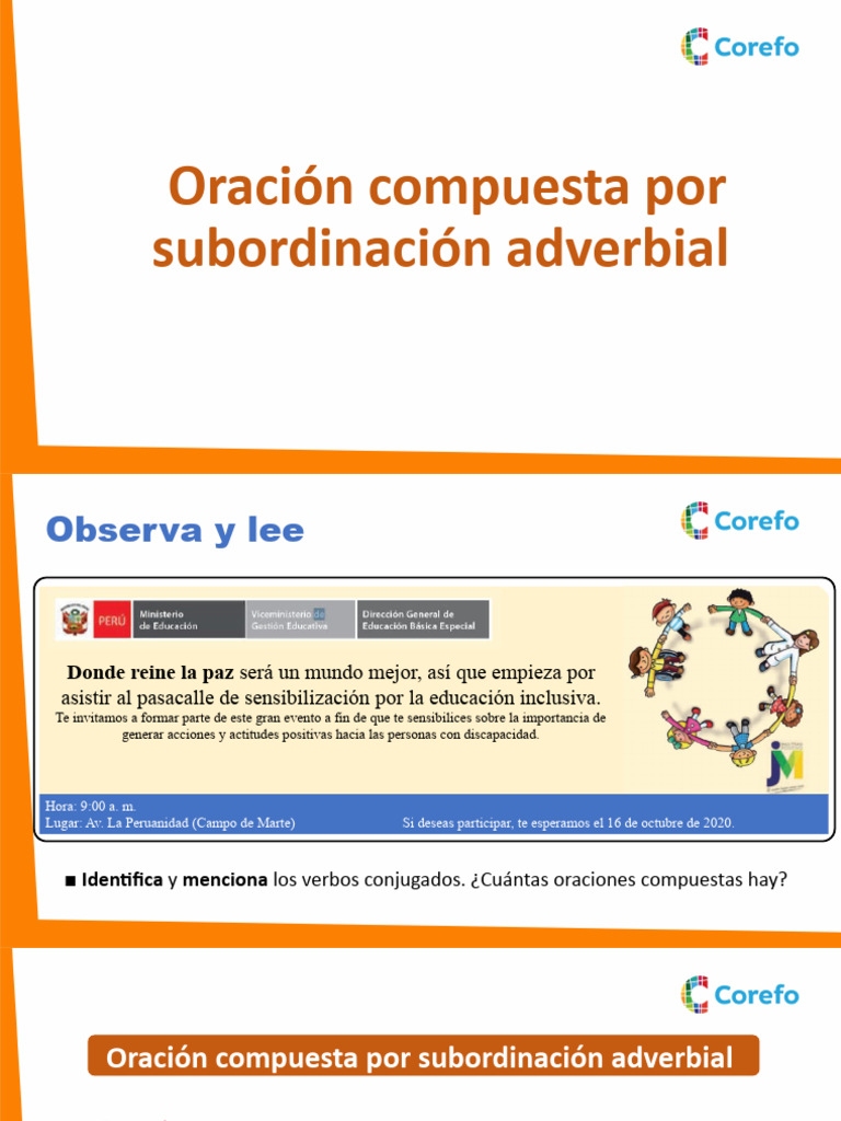 4to Sec Oración Compuesta Por Subordinación Adverbial | PDF | Oración ...