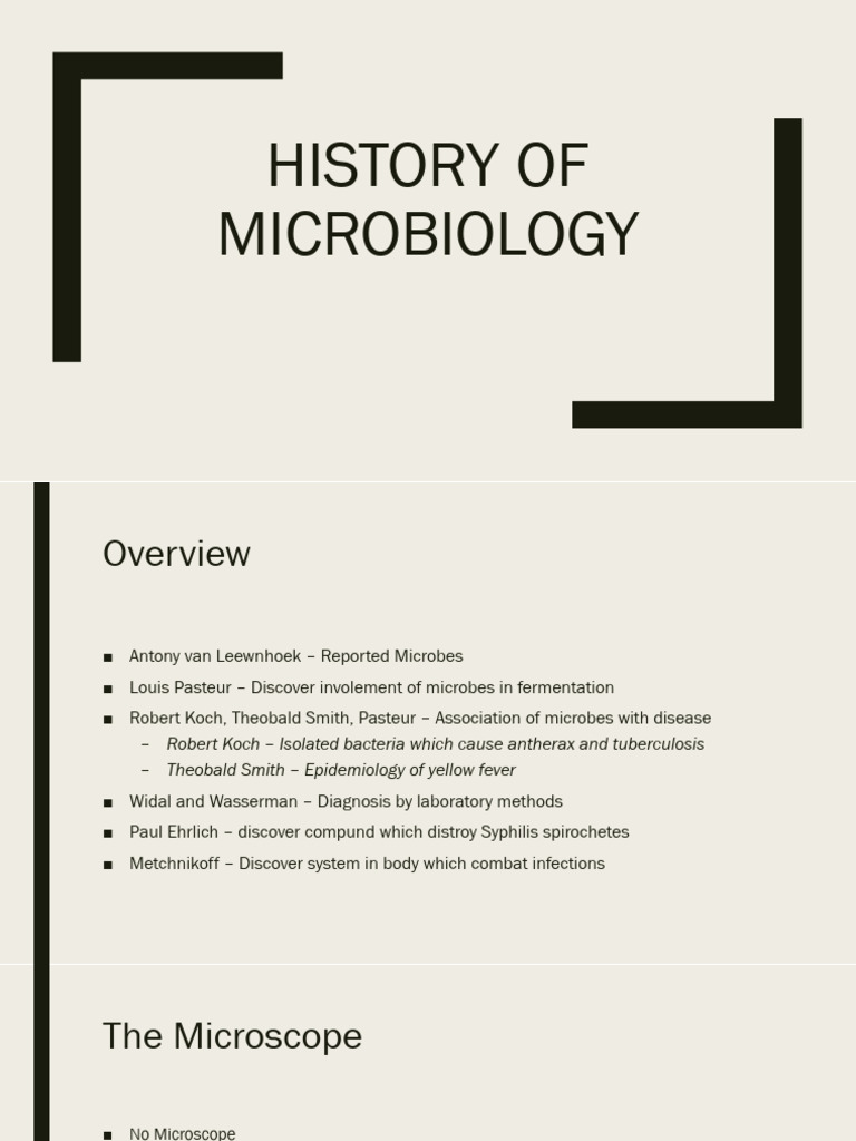 L4-History of Microbiology | PDF | Louis Pasteur | Microbiology