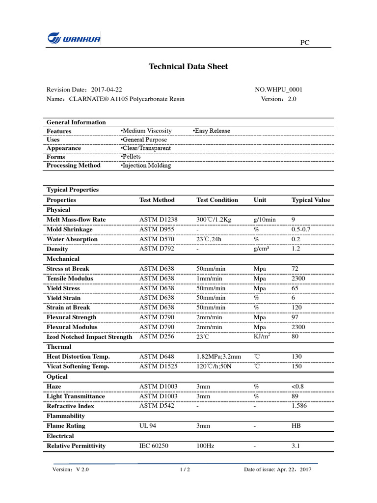 Tds A1105 en 2017pdfpdf | PDF | Yield (Engineering) | Civil Engineering