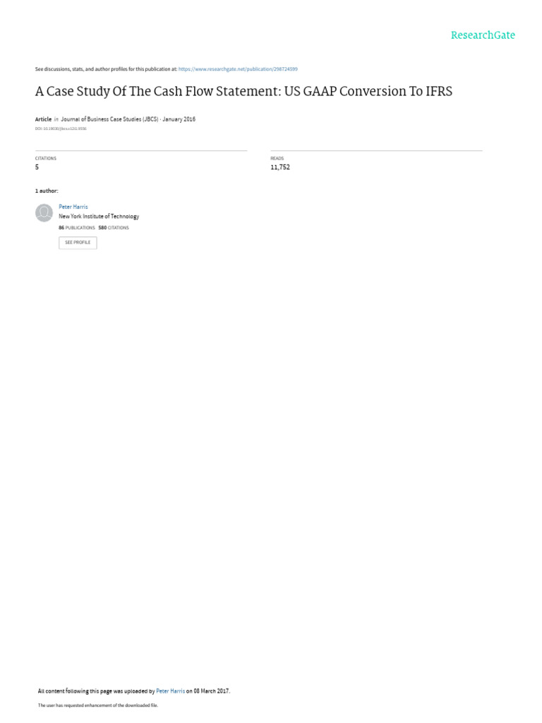 A Case Study of The Cash Flow Statement INDASUS GAAP Co | PDF ...