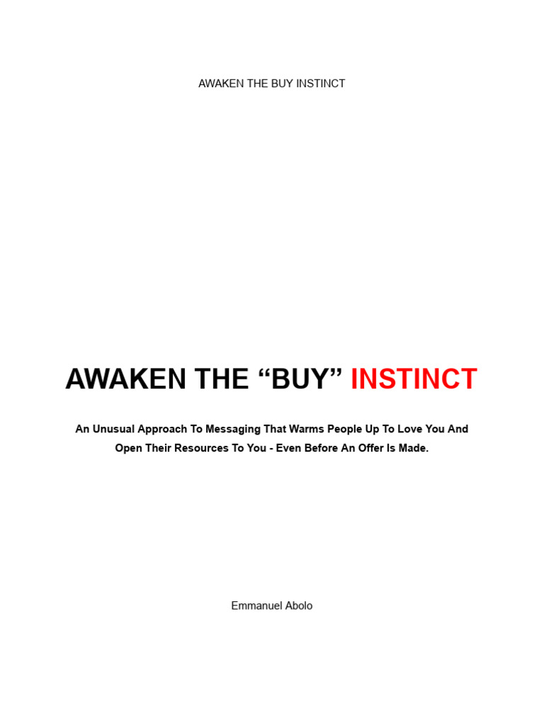 Awaken The - Buy - Instinct NG | PDF | Feeling | Sales