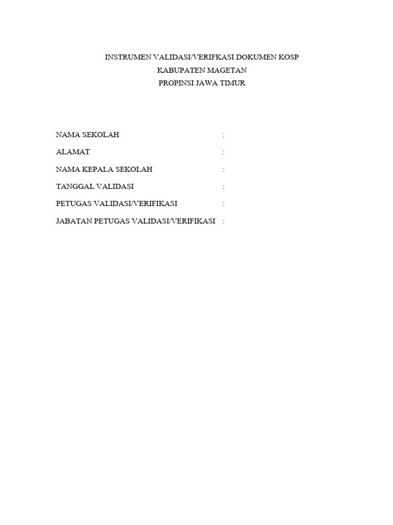 Instrumen Validasi Kosp | PDF
