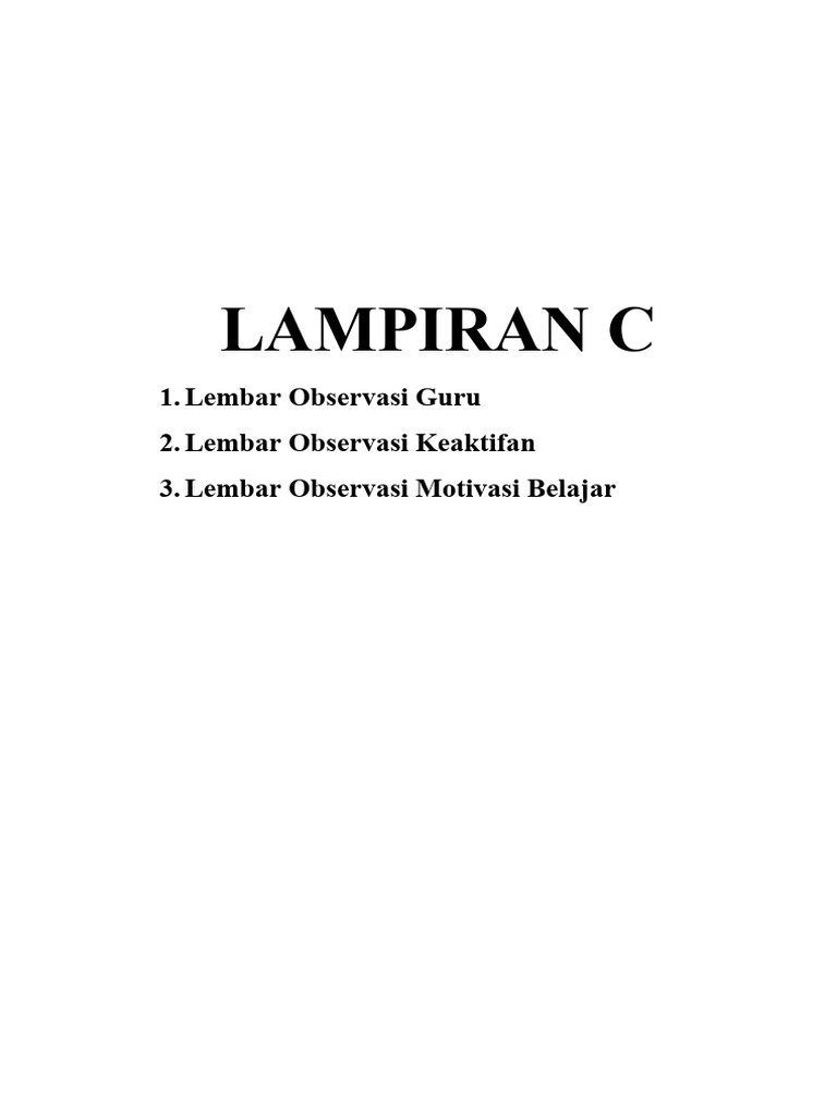 Lampiran C (Observasi Guru & Siswa) | PDF