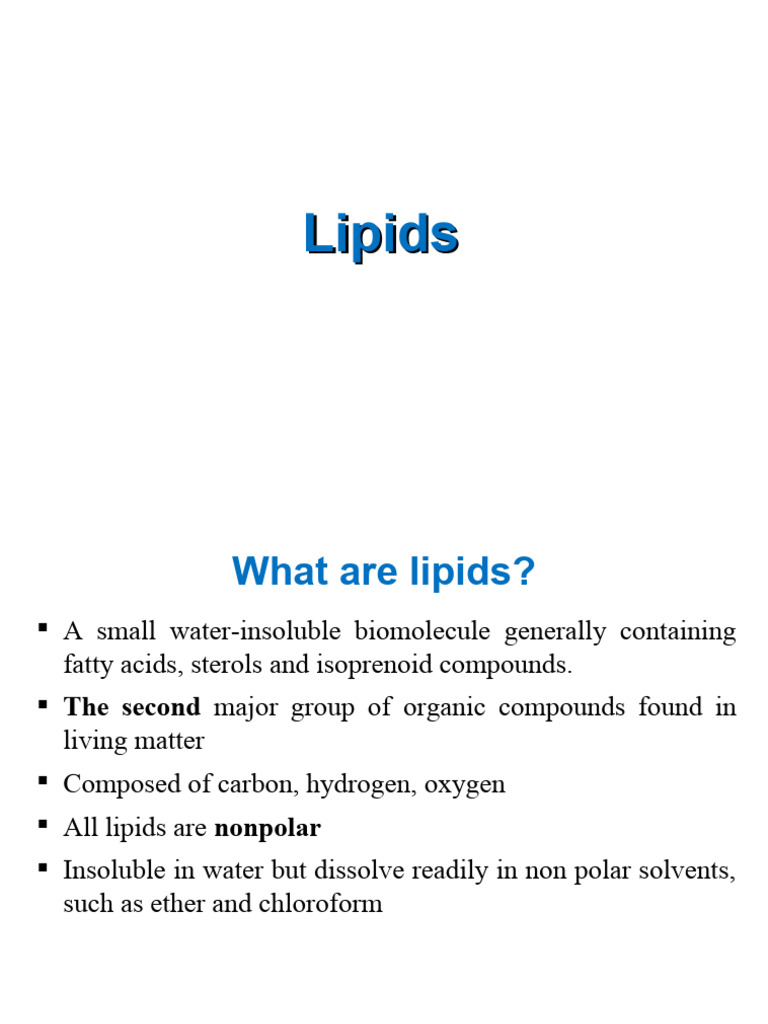 5 - Lipids | PDF | Lipid | Triglyceride