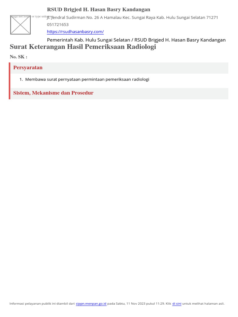 Unduh Standar Pelayanan - Surat Keterangan Hasil Pemeriksaan Radiologi ...