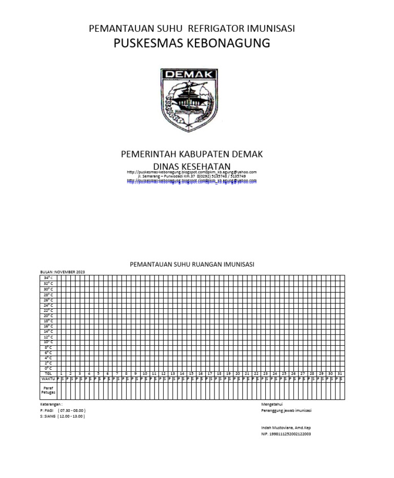 Pemantauan Suhu Kulkas, Kmo, Gudang Obat | PDF